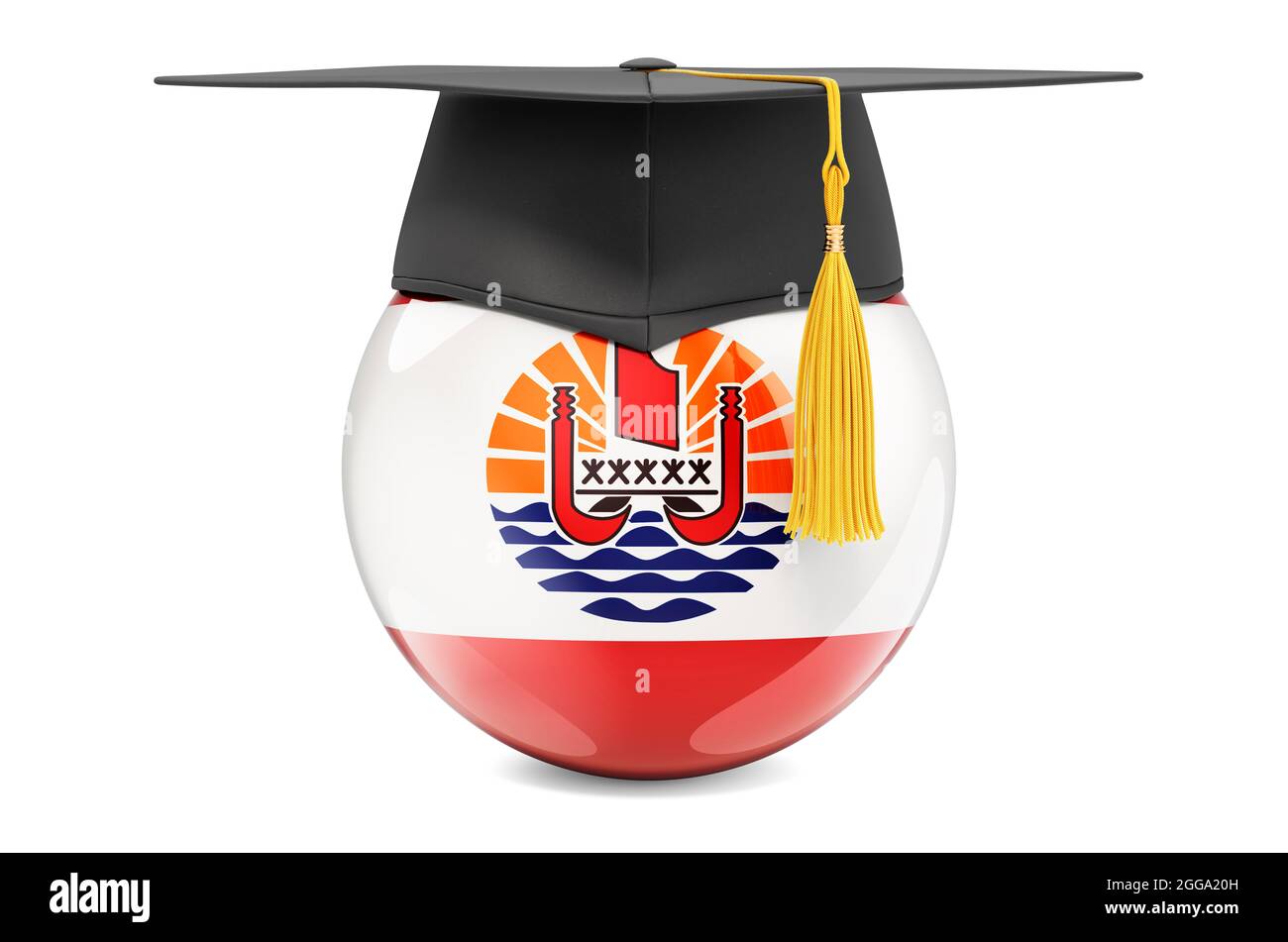 Education in French Polynesia concept. French Polynesian flag with ...