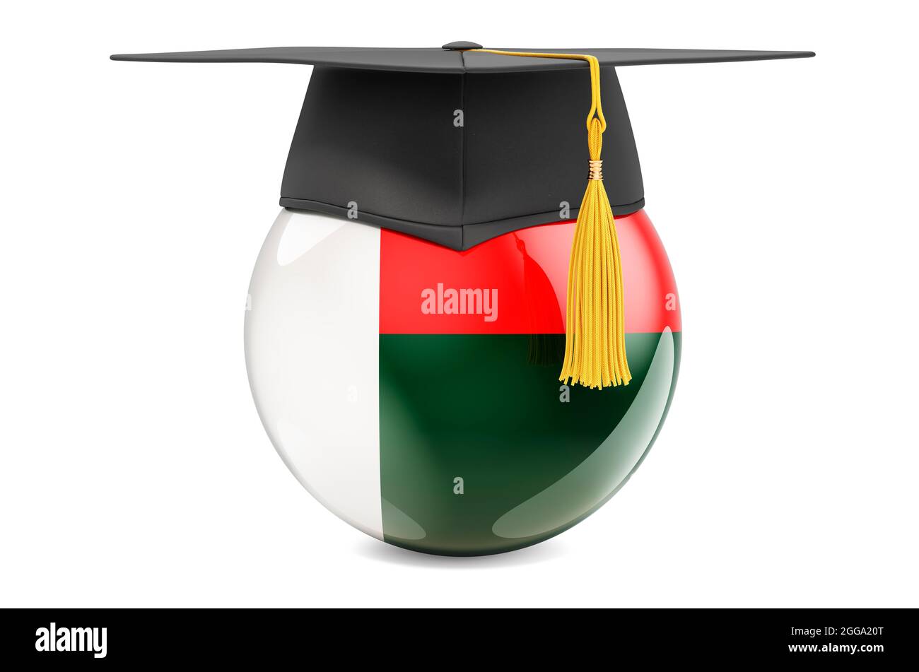 Education in Madagascar concept. Madagascar flag with graduation cap ...