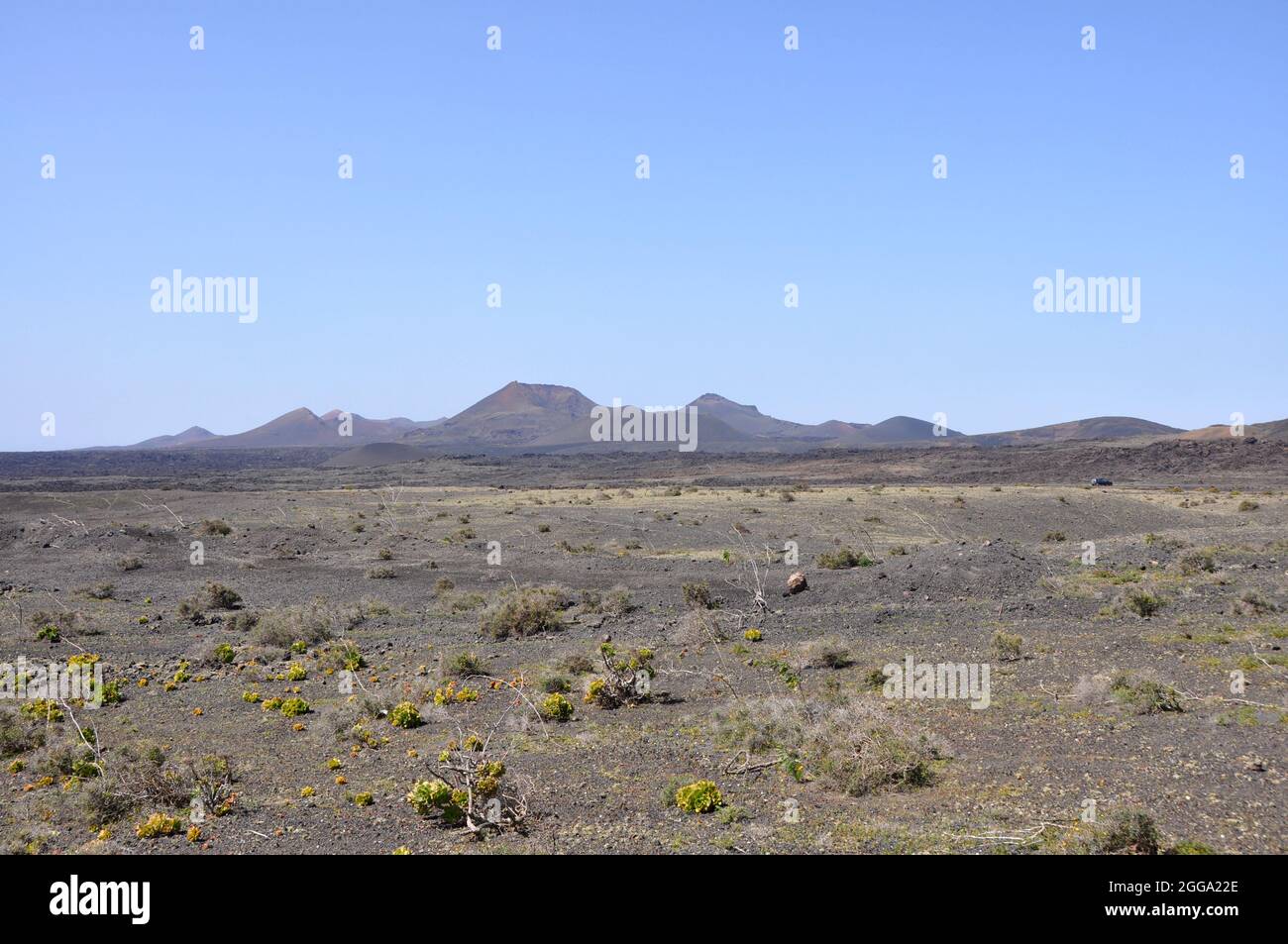 Barren volcanic landscape of Spanish island Lanzarote Stock Photo - Alamy