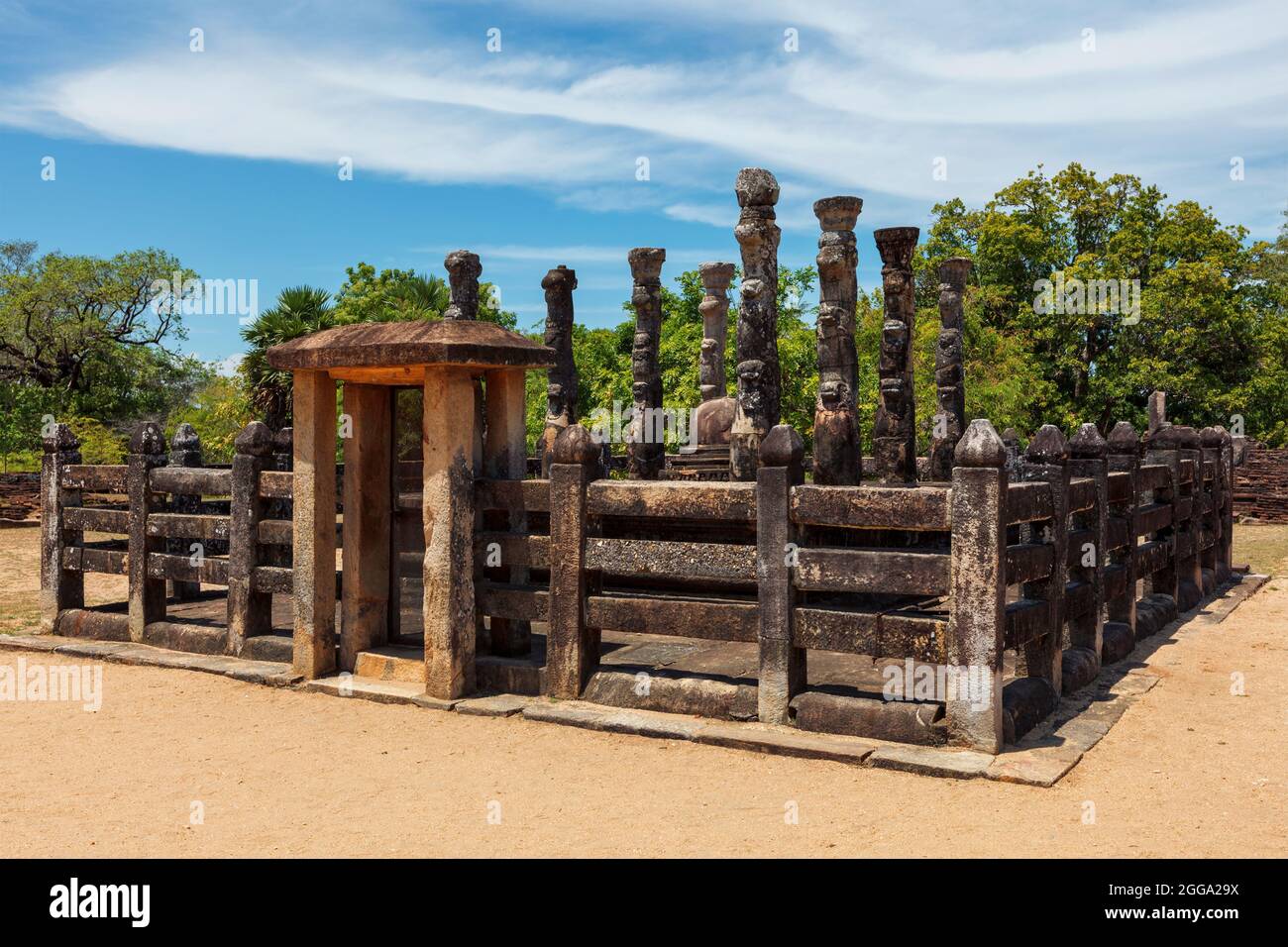Ruins in Quadrangle group in ancient city Pollonaruwa, Sri Lanka Stock ...