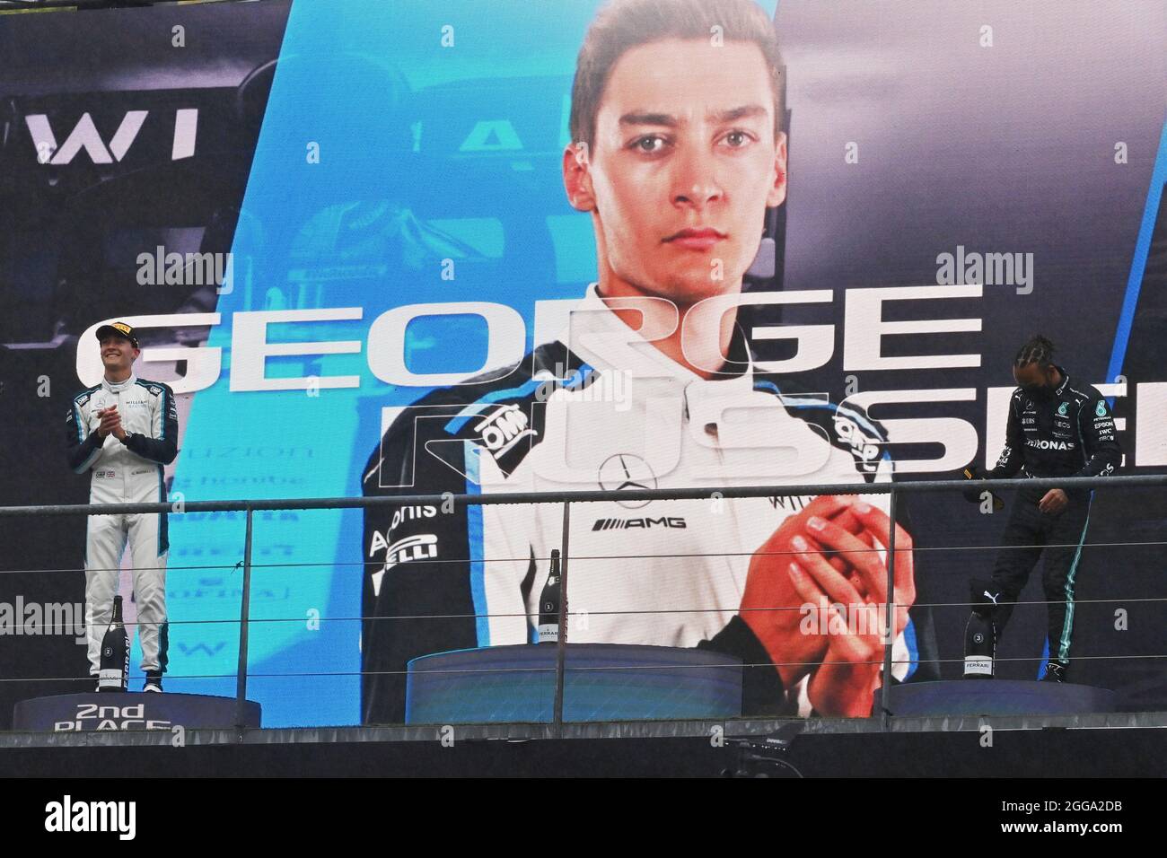 George russell podium hi-res stock photography and images - Alamy