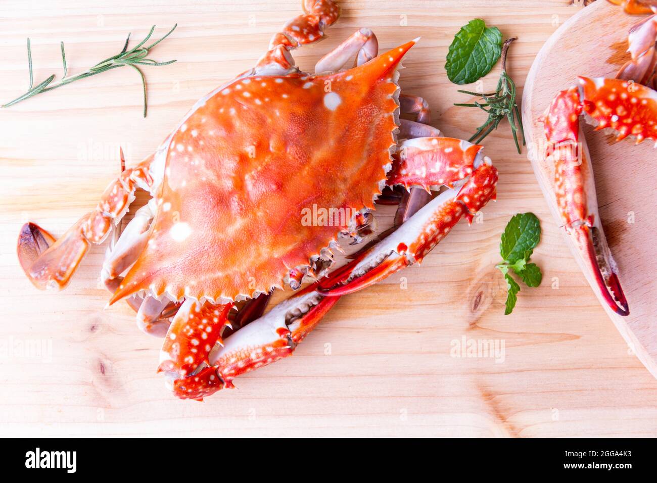 Blue Crab, boiled blue Crab gourmet, Seafood background Stock Photo - Alamy
