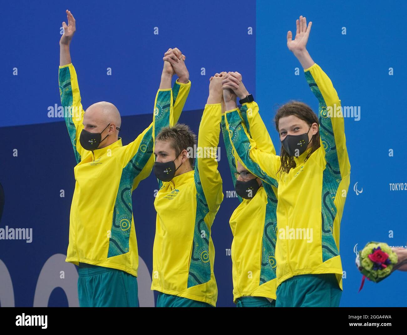 Tokio, Japan. 30th Aug, 2021. Paralympics, Para-Swimming, Men, 4x100 m ...