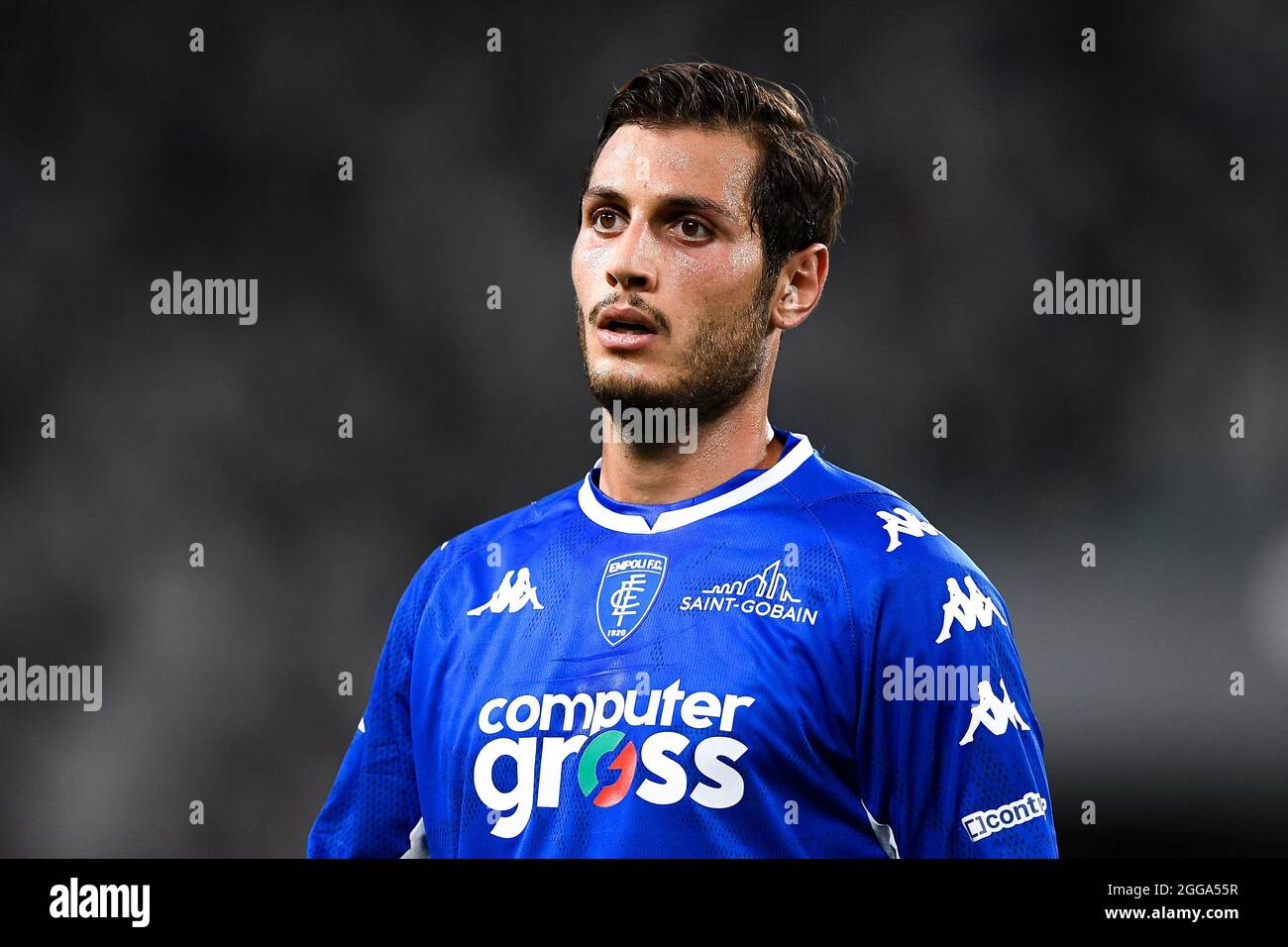Turin, Italy. 28 August 2021. Filippo Bandinelli of Empoli FC looks on ...