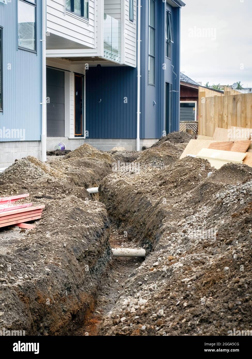 construction site trench. Excavation works Stock Photo - Alamy