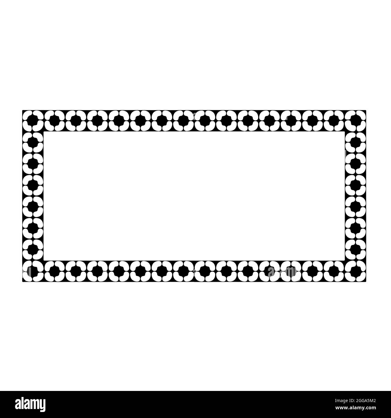 Black and white rectangular frame with ornament, vector certificate ...