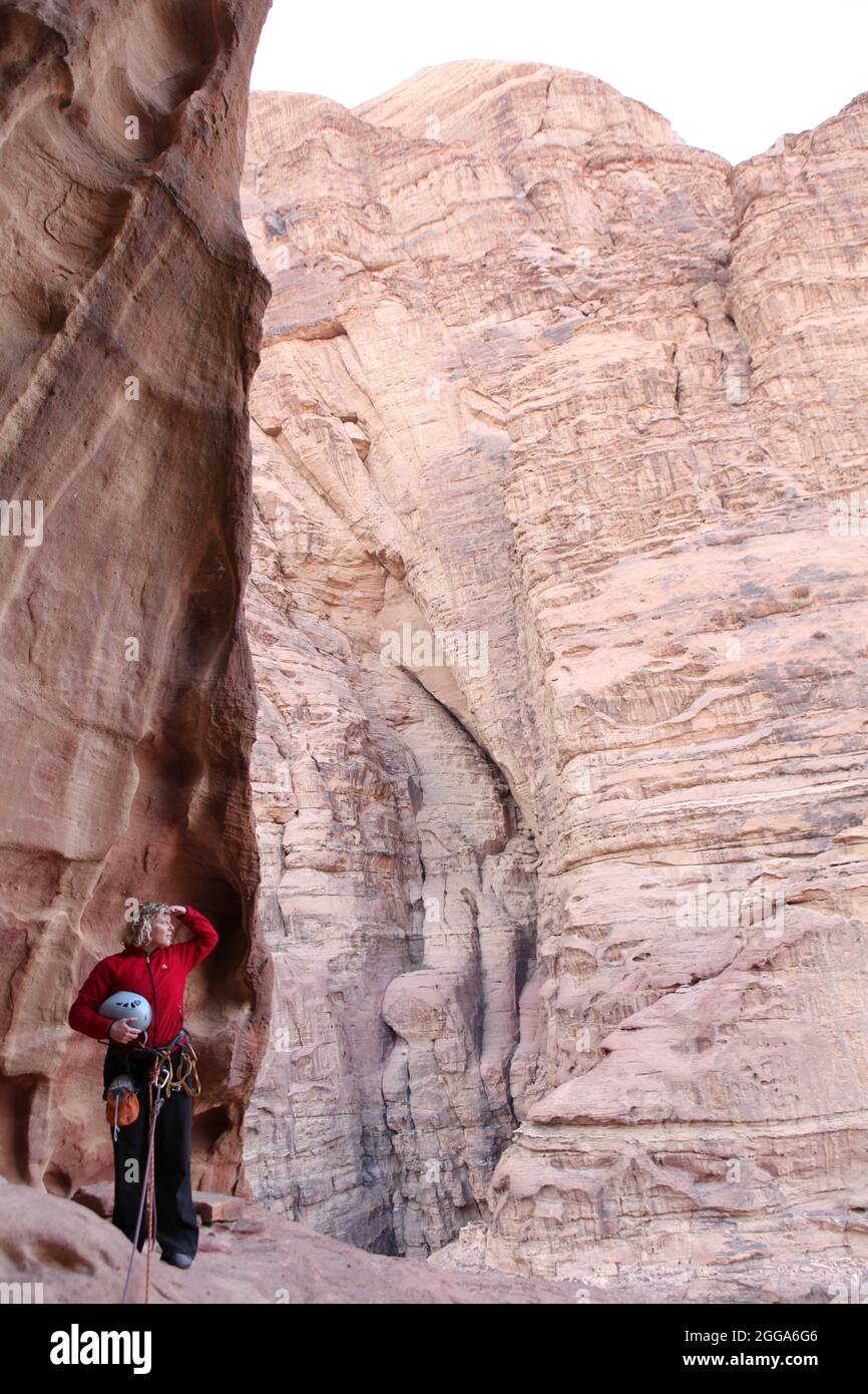 Climbing wadi rum hi-res stock photography and images - Alamy