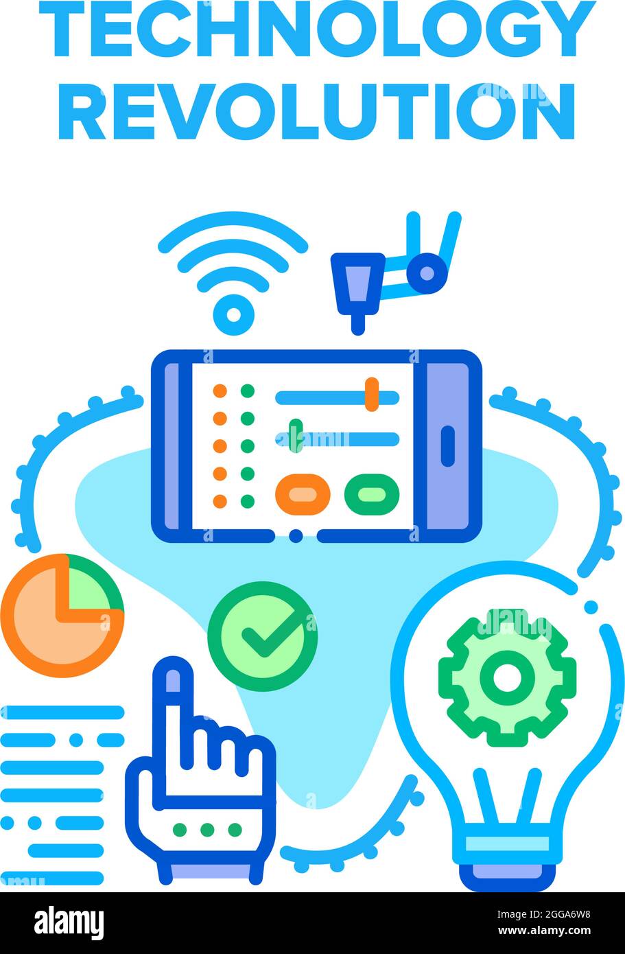 Technology Revolution Vector Concept Illustration Stock Vector Image ...