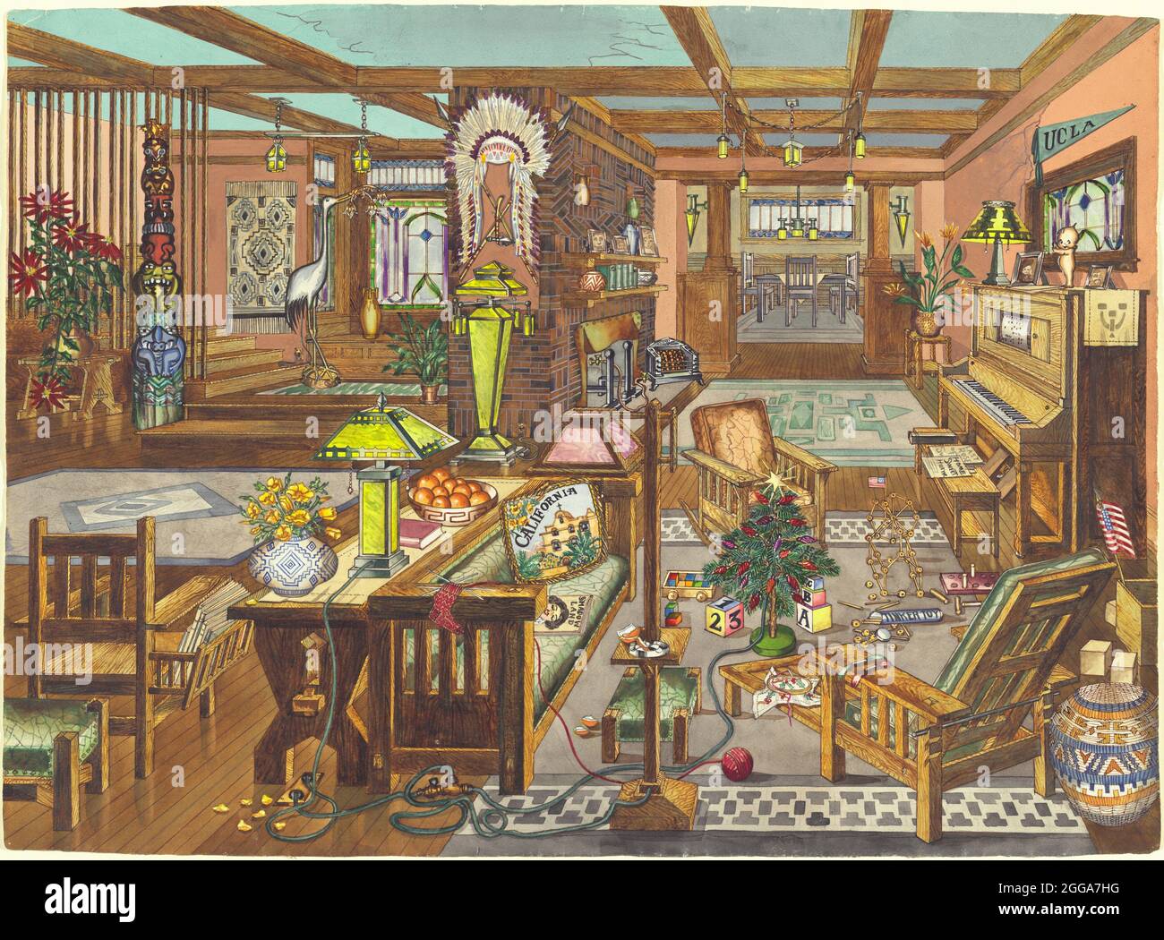 Mission style room hi-res stock photography and images - Alamy