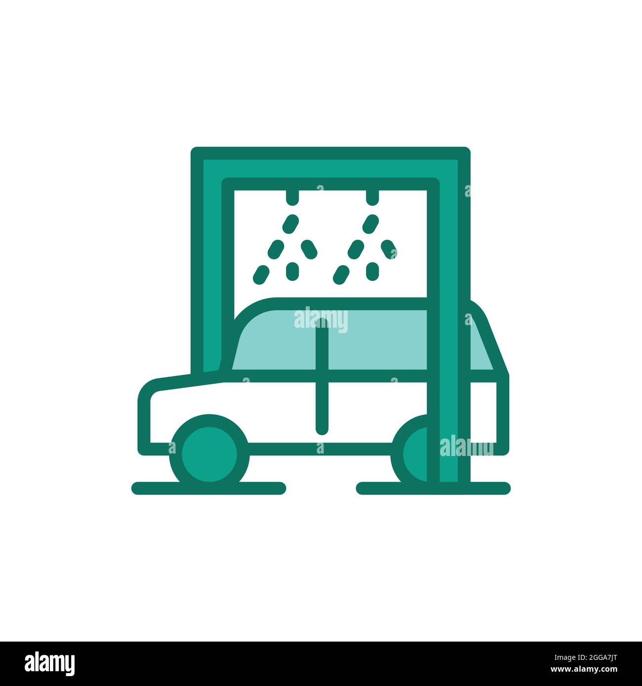 Car disinfection color line icon. Isolated vector element. Outline ...