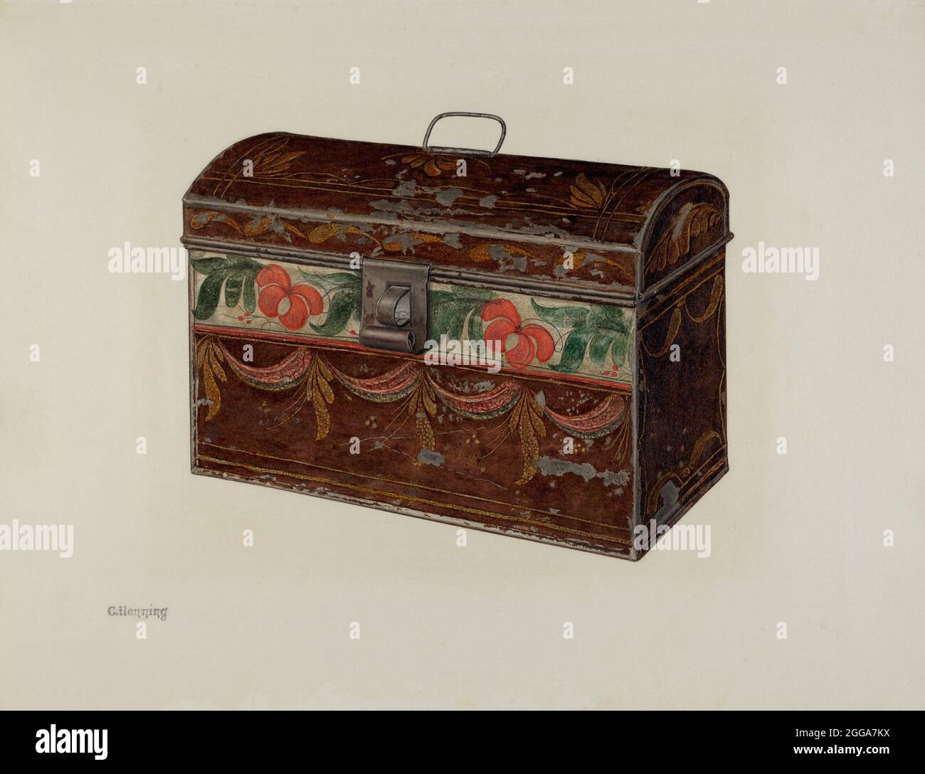 Toleware Box, c. 1941 Stock Photo - Alamy