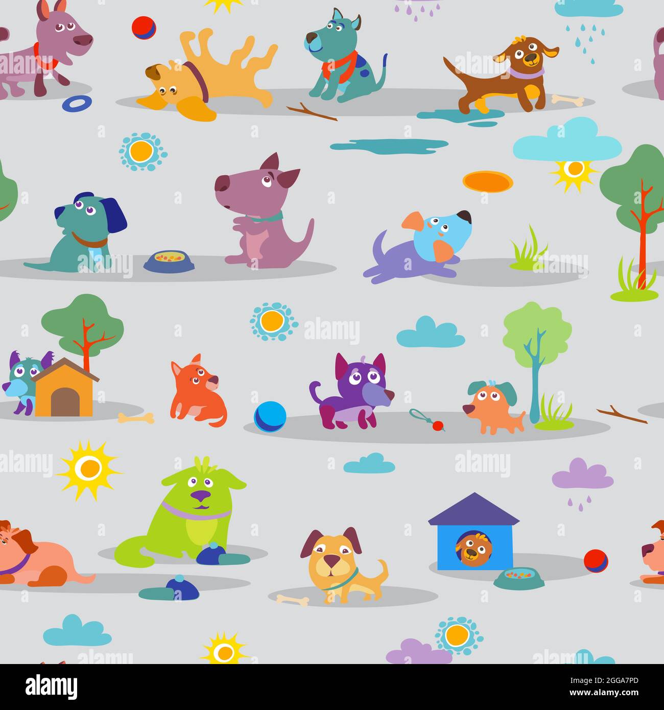 funny dog, pattern, funny dogs, children’s pattern for decoration and ...