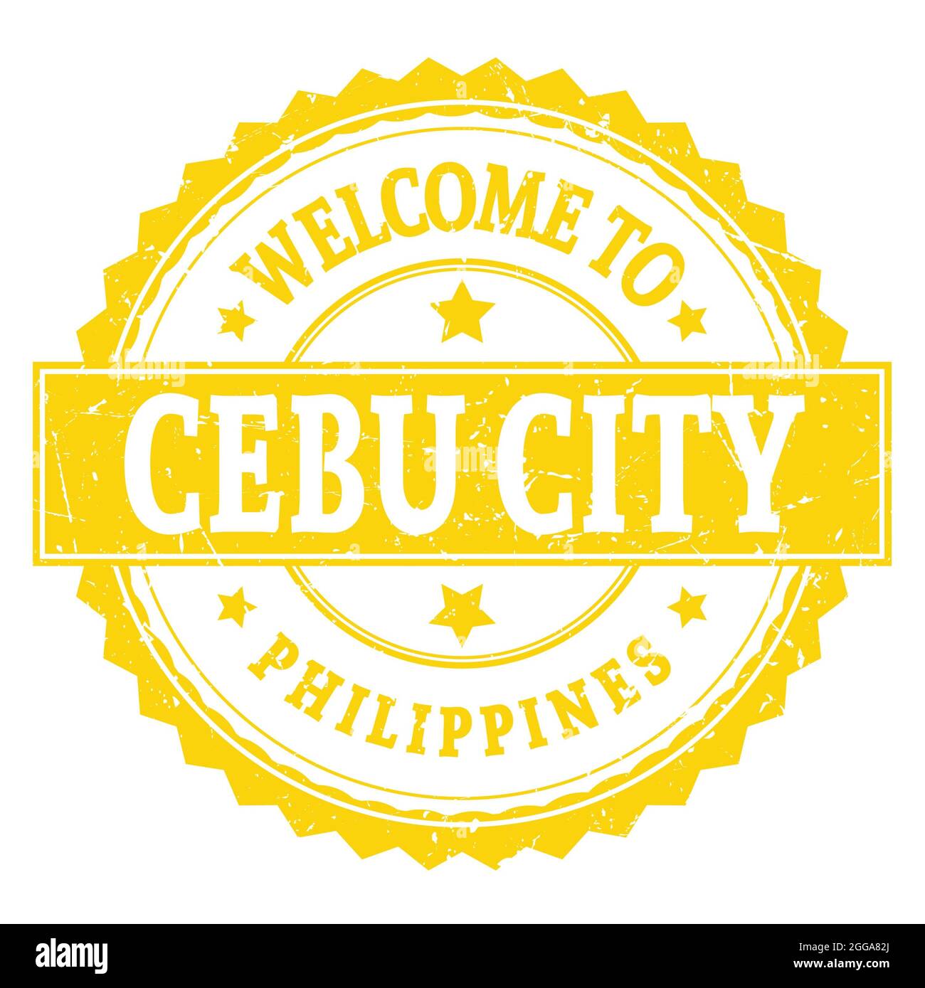 WELCOME TO CEBU CITY - PHILIPPINES, words written on yellow round zig ...