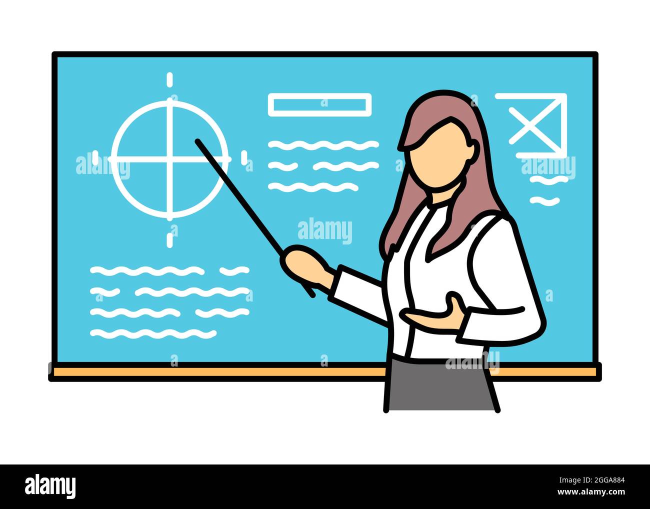 Woman teacher color line icon. School lesson. Pictogram for web page ...
