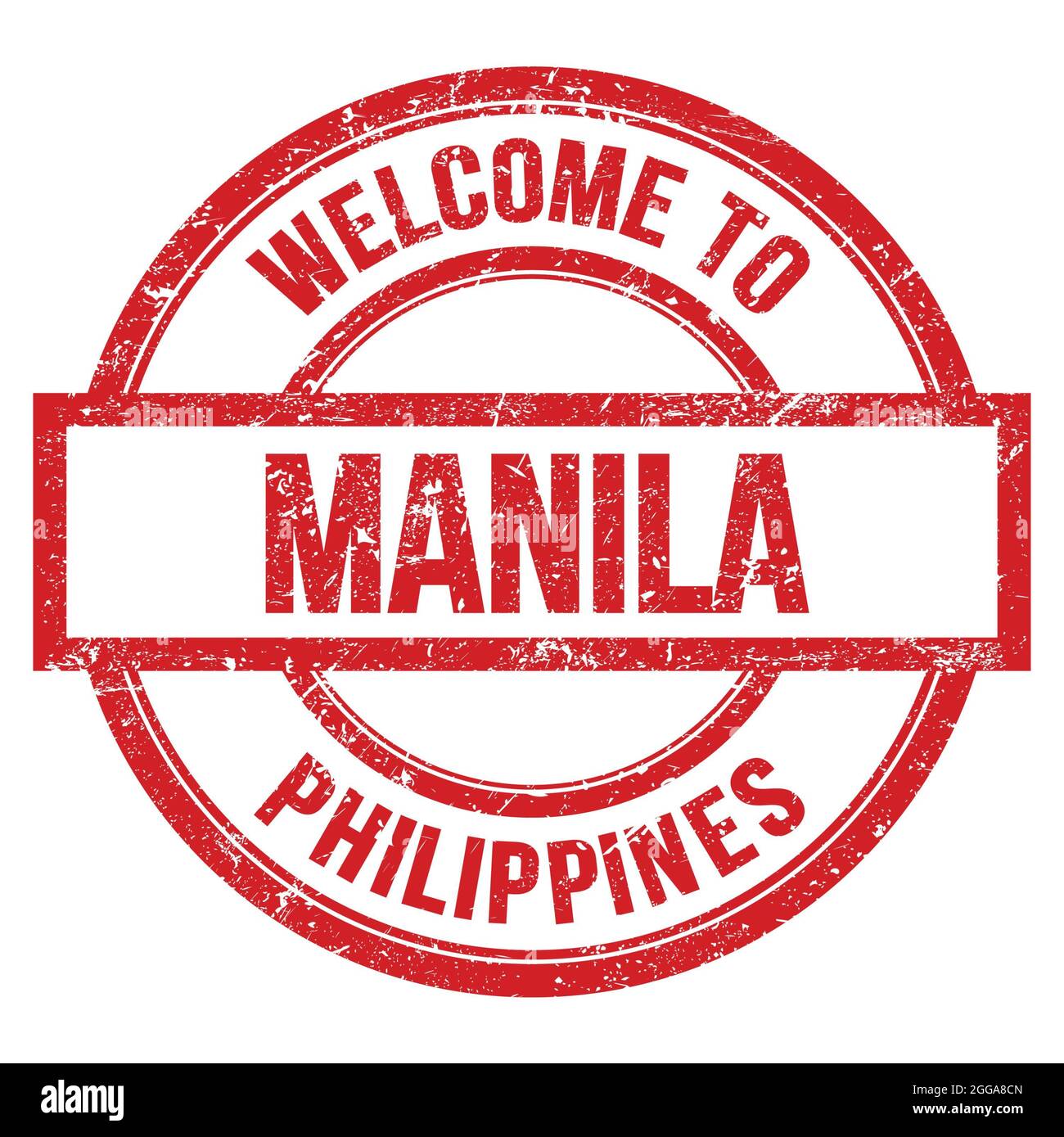 WELCOME TO MANILA - PHILIPPINES, words written on red round simple ...