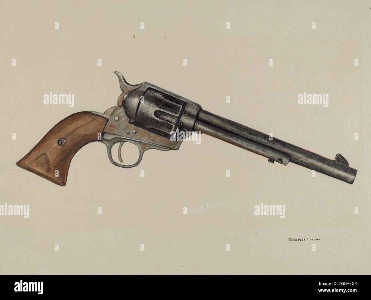 Revolver gun with wooden handle hi-res stock photography and images - Alamy
