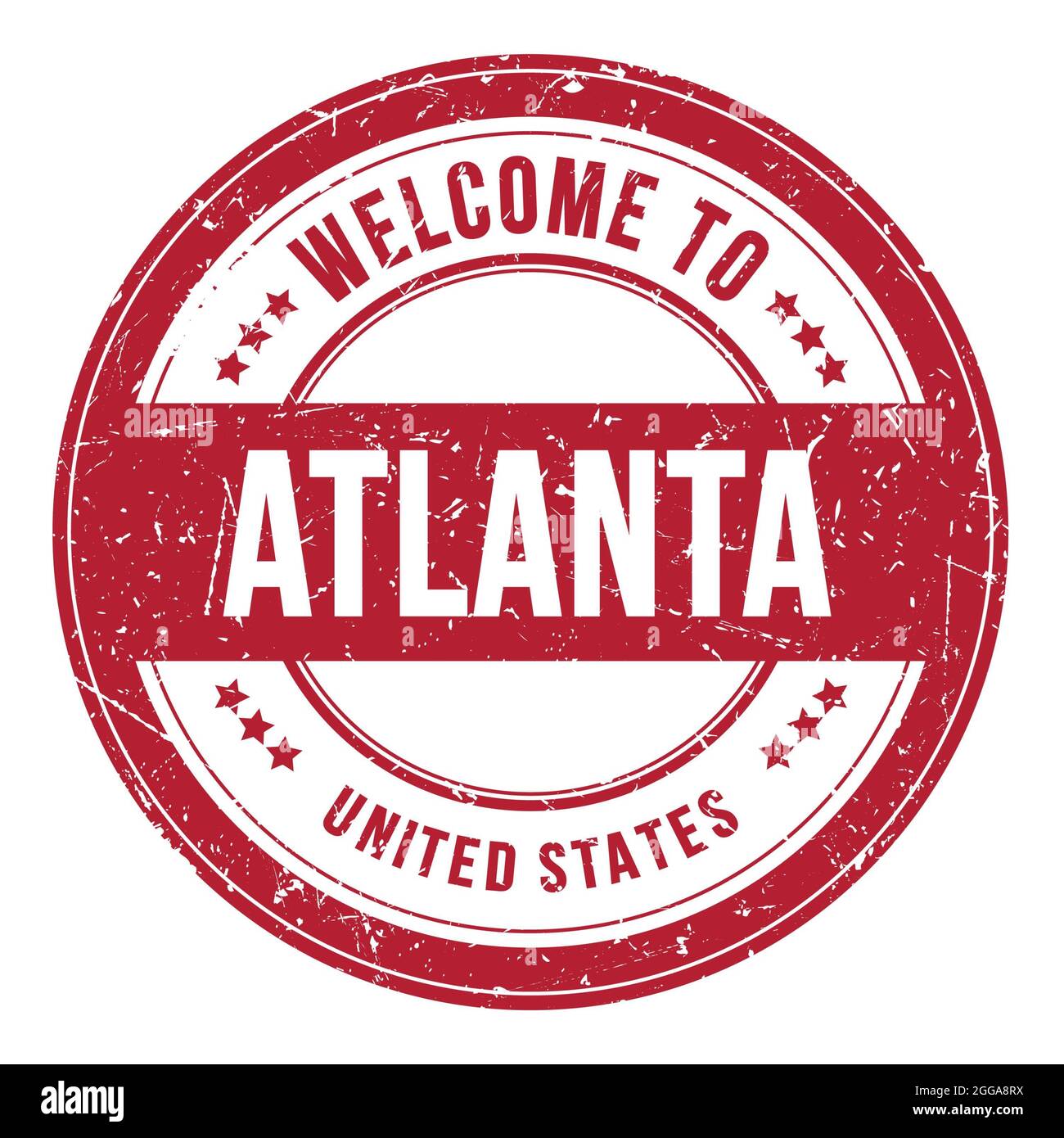WELCOME TO ATLANTA - UNITED STATES, words written on red round coin ...