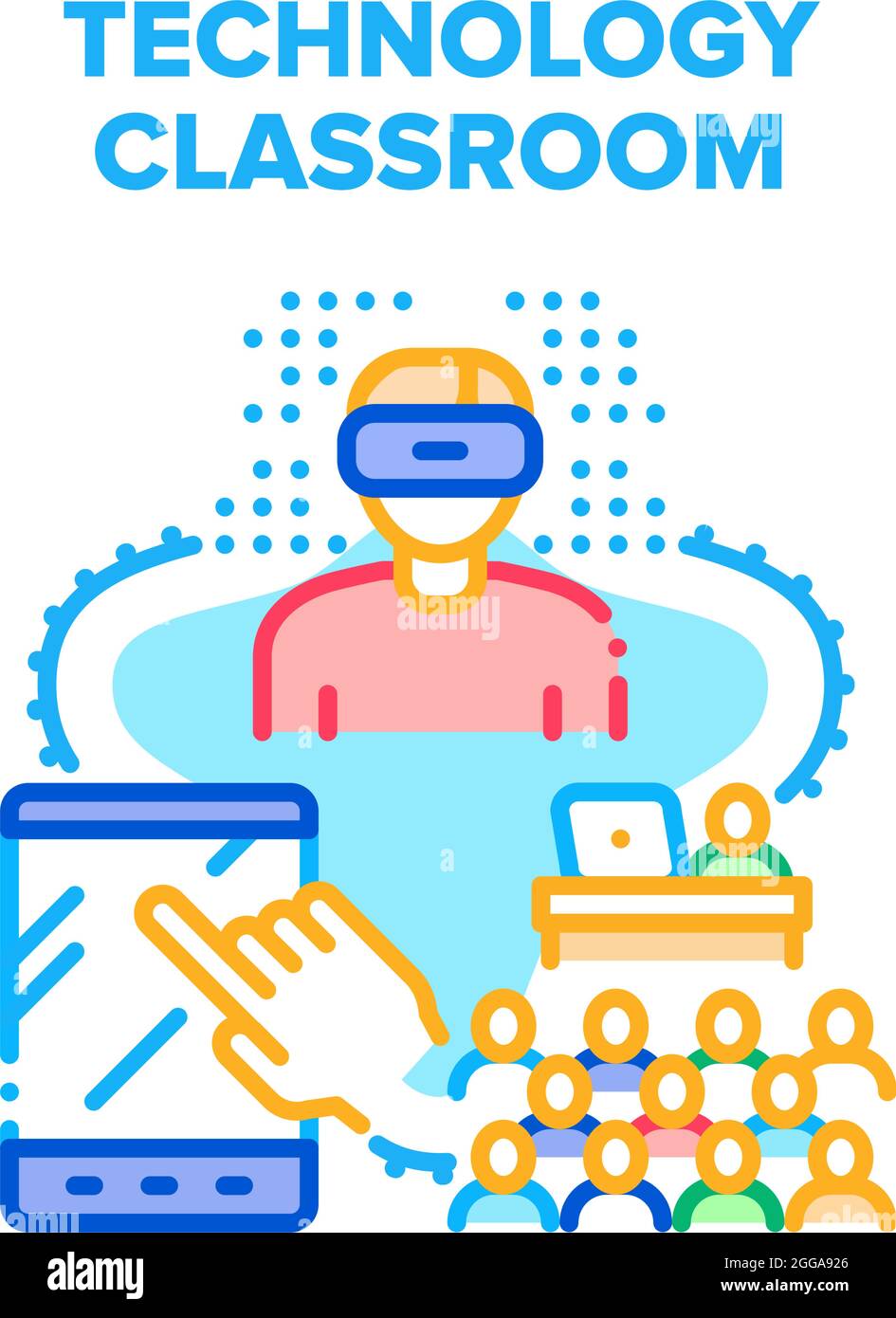 Technology Classroom Vector Concept Illustration Stock Vector Image ...