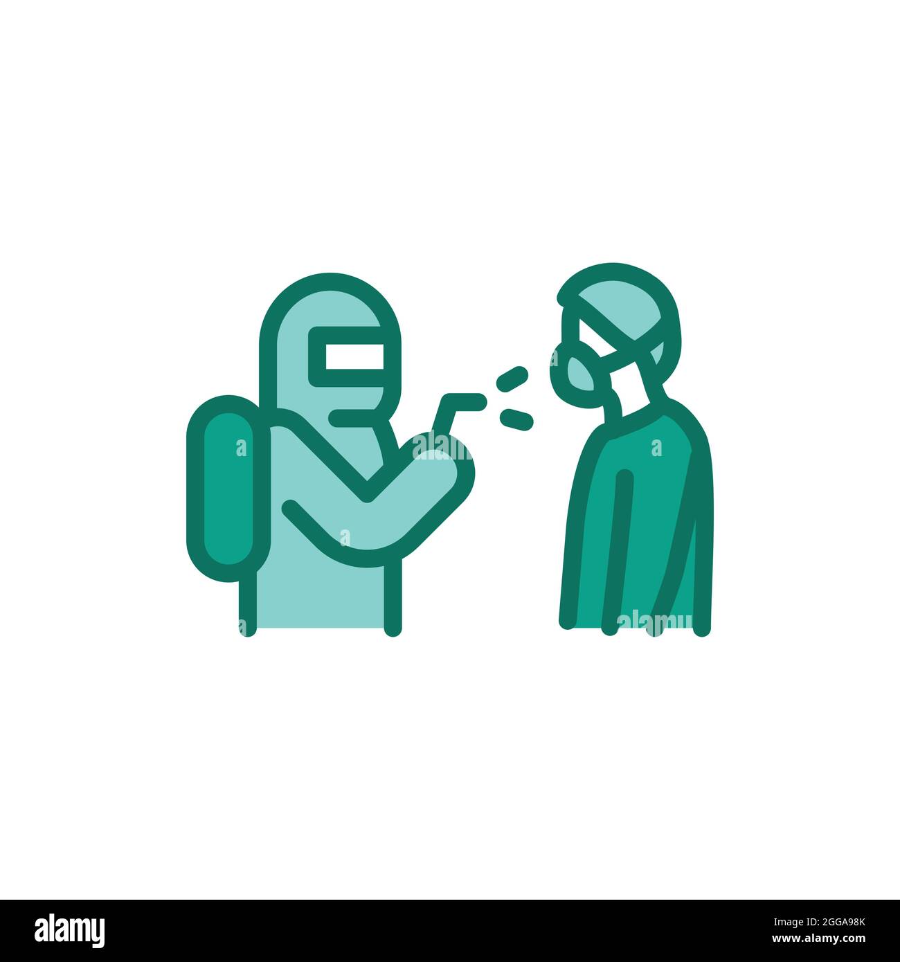 Human disinfection color line icon. Isolated vector element. Outline ...