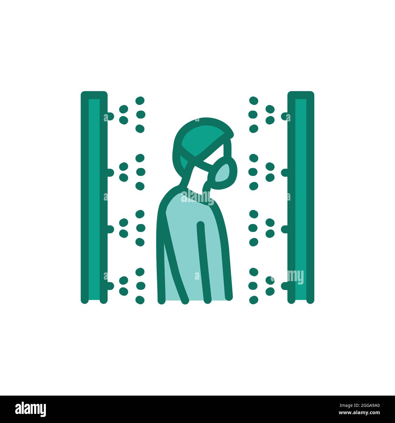 Human disinfection color line icon. Isolated vector element. Outline ...