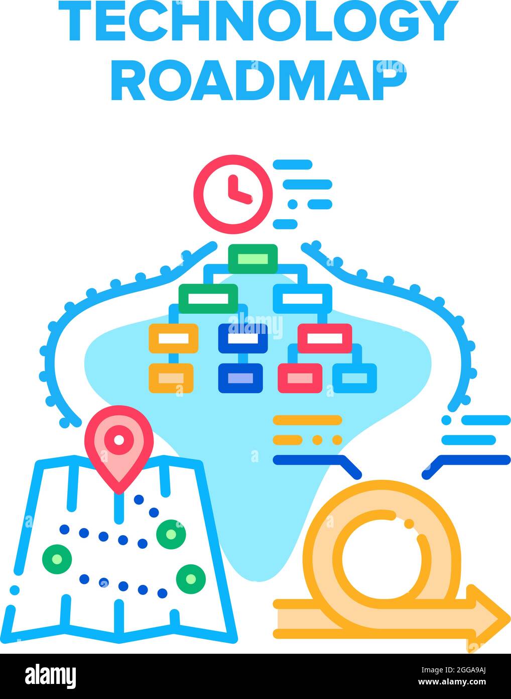 Technology Roadmap Vector Concept Illustration Stock Vector Image & Art ...