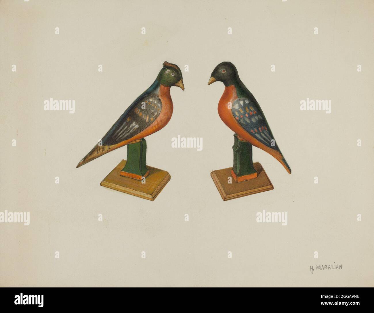 Pa. German Toy Birds, c. 1939 Stock Photo - Alamy