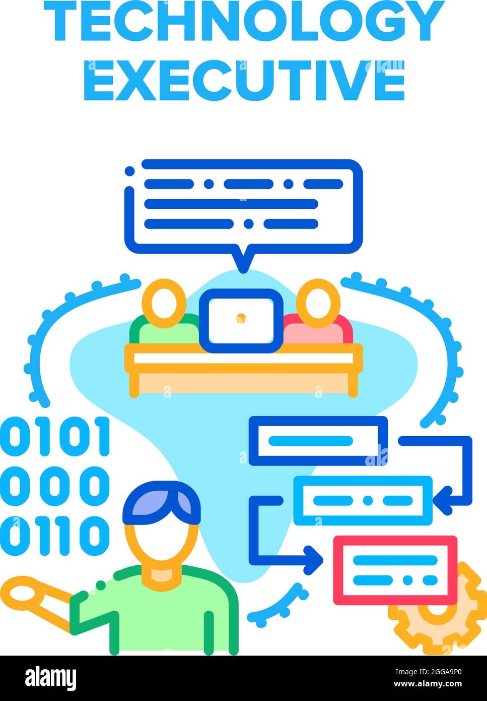 Technology Executive Vector Concept Illustration Stock Vector Image ...