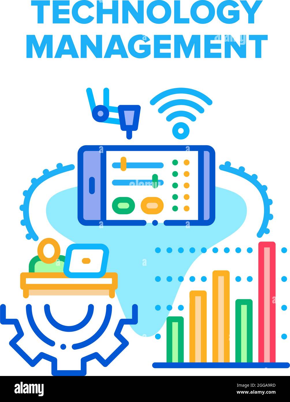 Technology Management Vector Concept Illustration Stock Vector Image ...