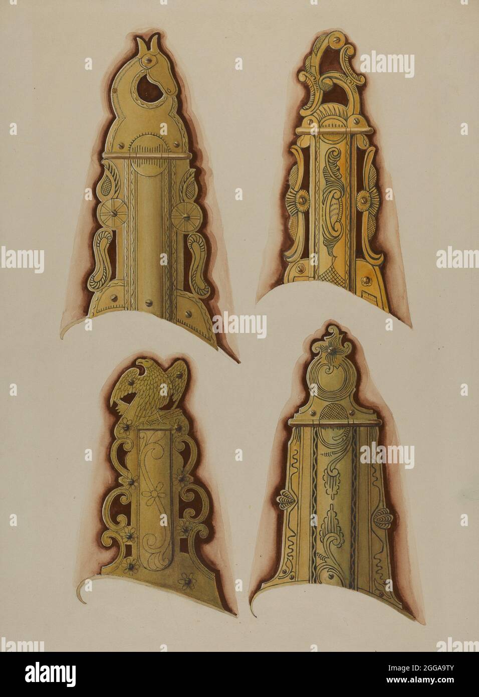 Patch Boxes of Kentucky Rifles, c. 1937 Stock Photo - Alamy