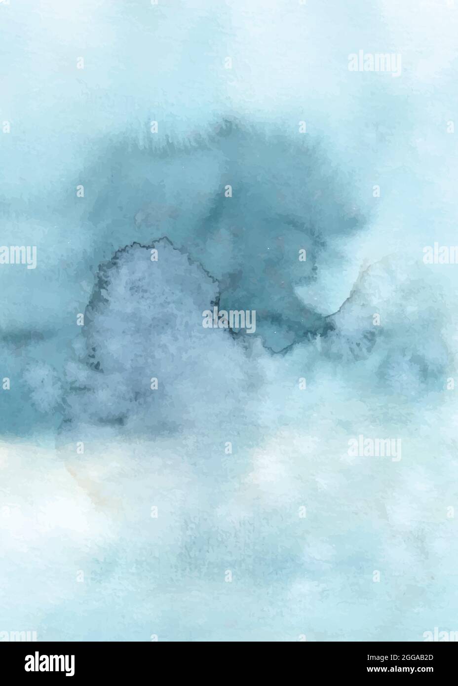 Abstract light blue watercolor hand-painted for background. Stains ...