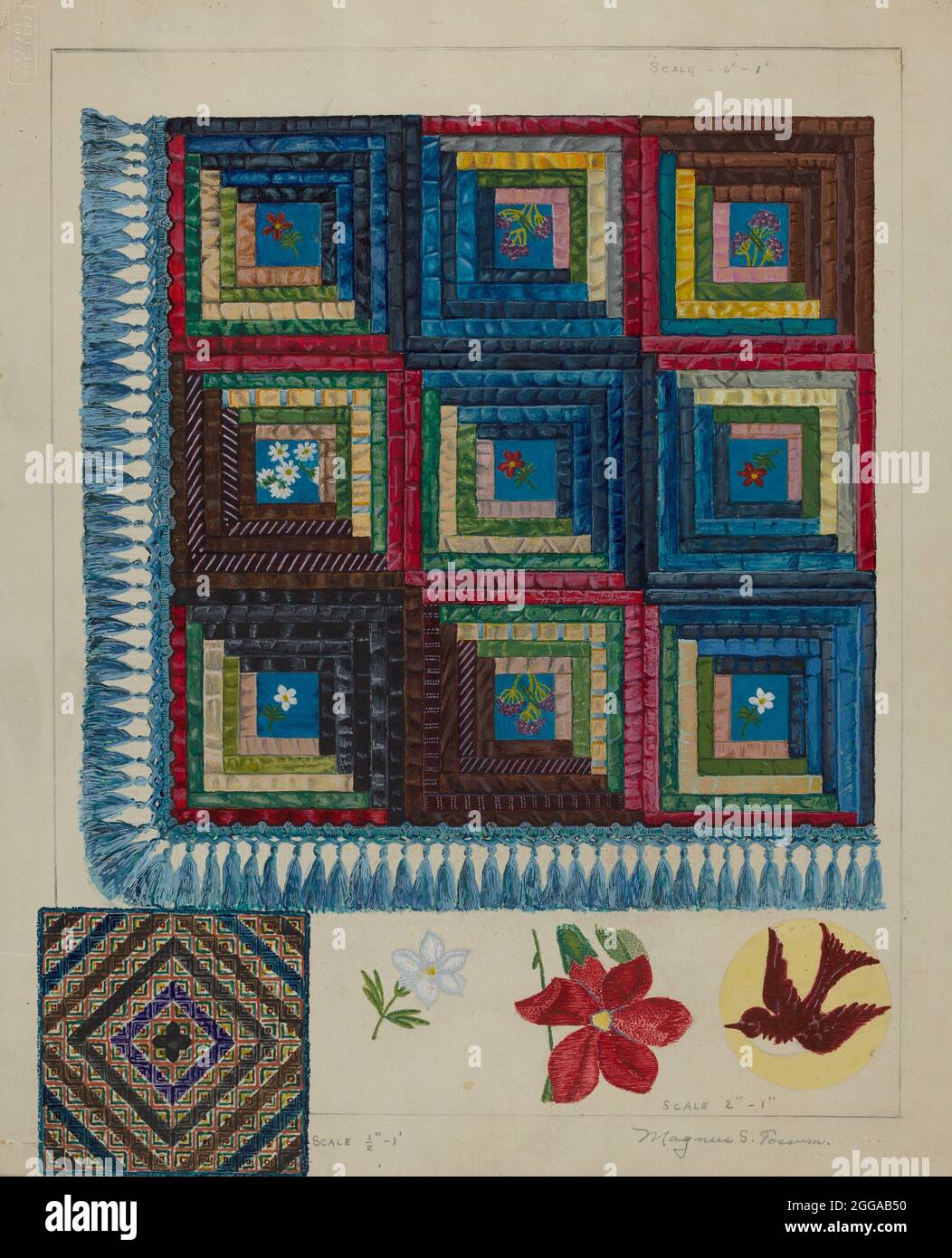 Log cabin pattern quilt hi-res stock photography and images - Alamy