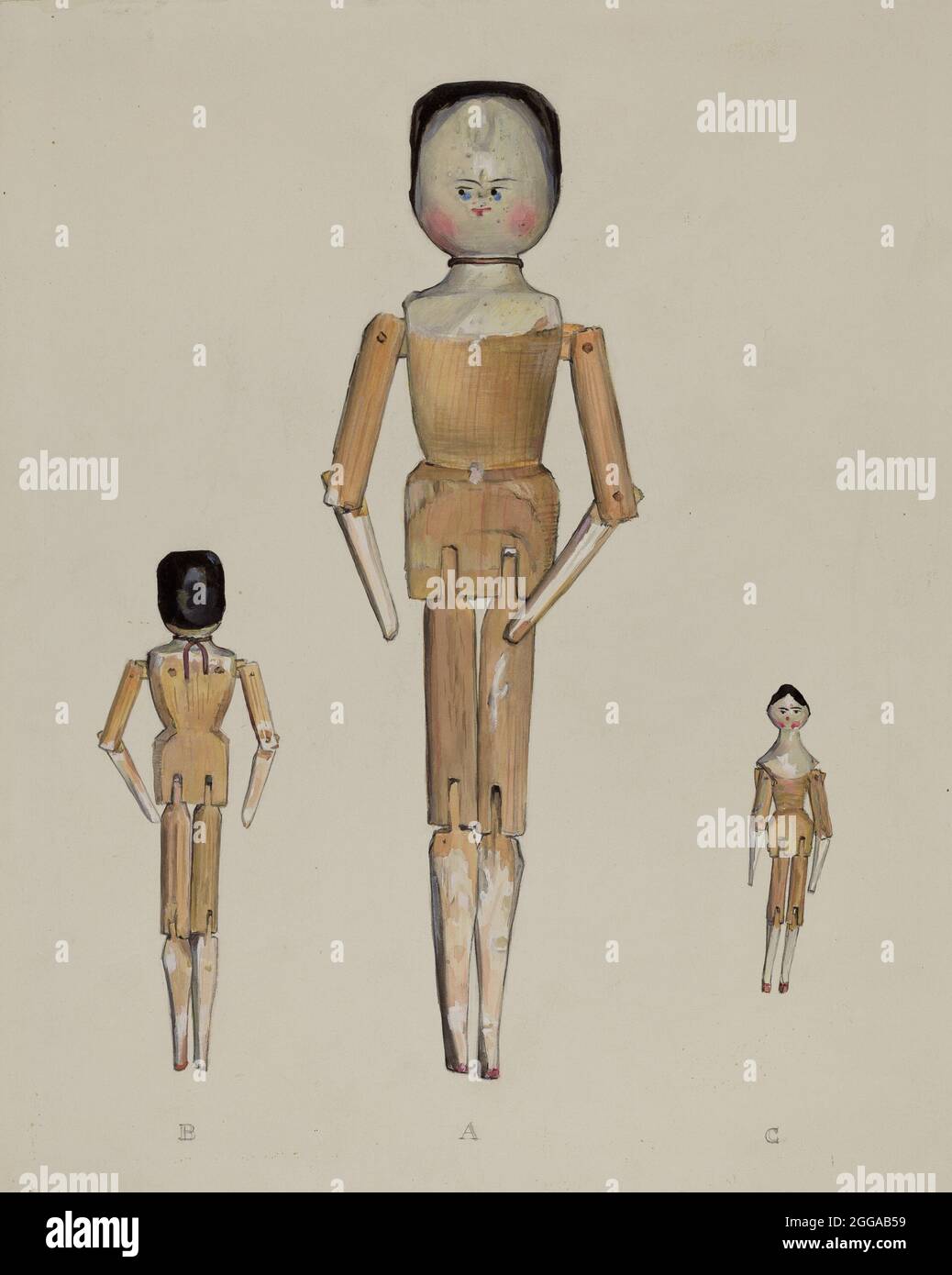 Jointed Wooden Dolls, c. 1936 Stock Photo - Alamy