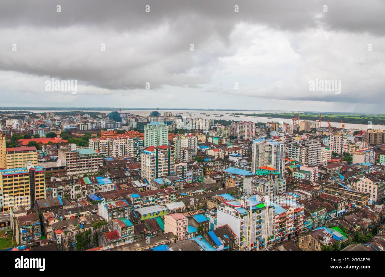 The Cityscape of Yangon Myanmar Burma Stock Photo - Alamy