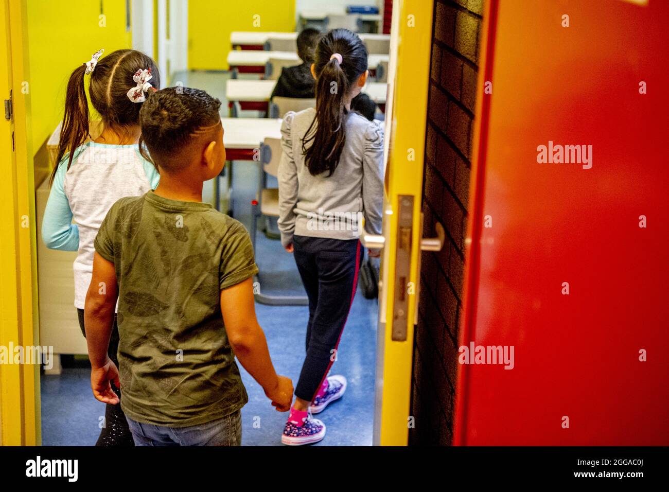 Dutch children back to school, after the summer holidays, in Rotterdam ...
