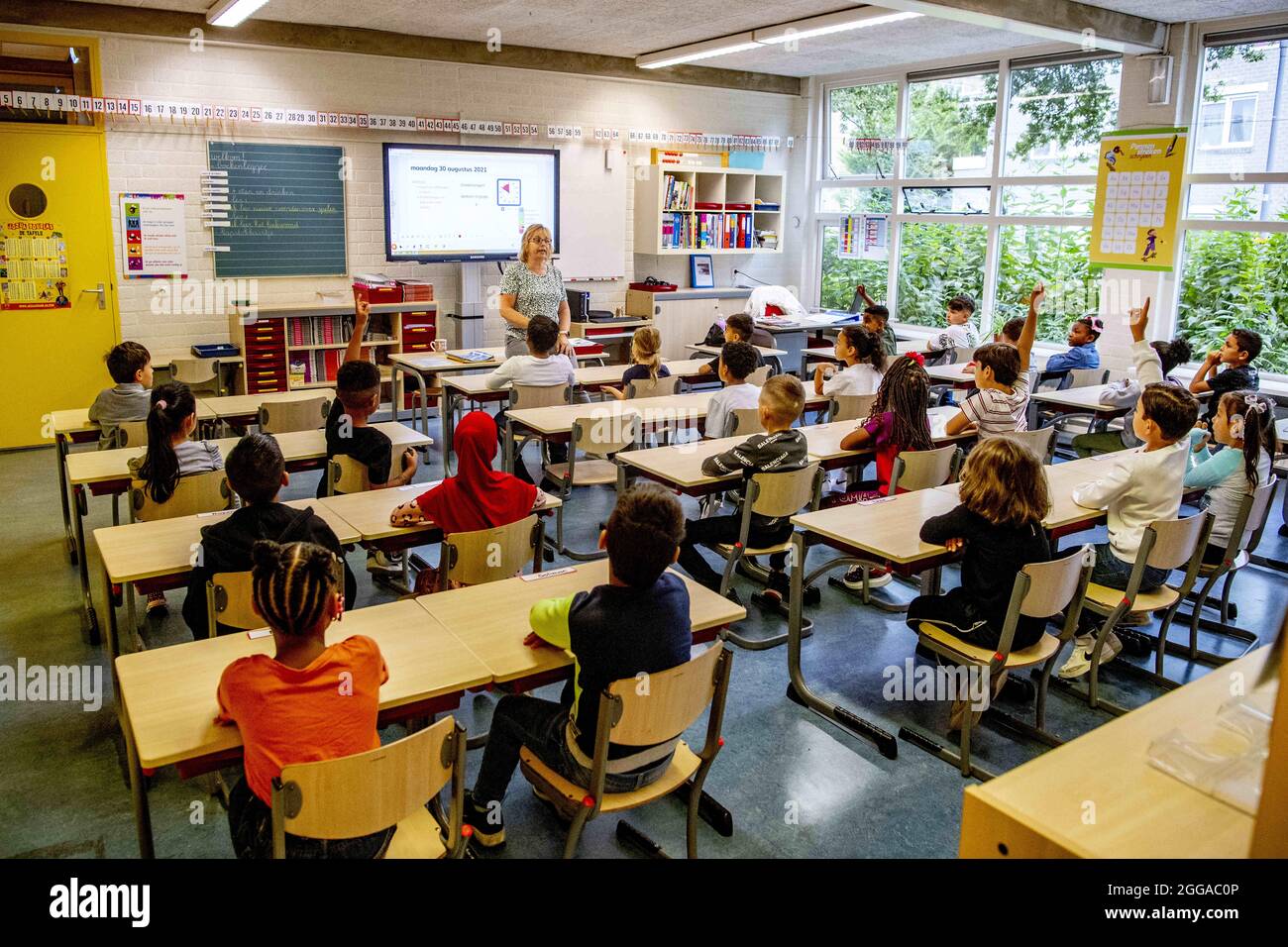Dutch children back to school, after the summer holidays, in Rotterdam ...