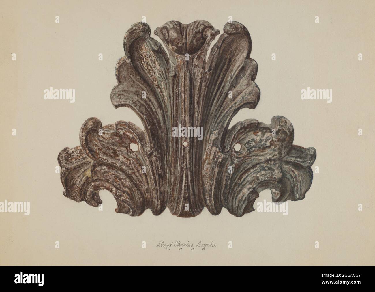 Ornamental Iron Leaf, 1938 Stock Photo - Alamy