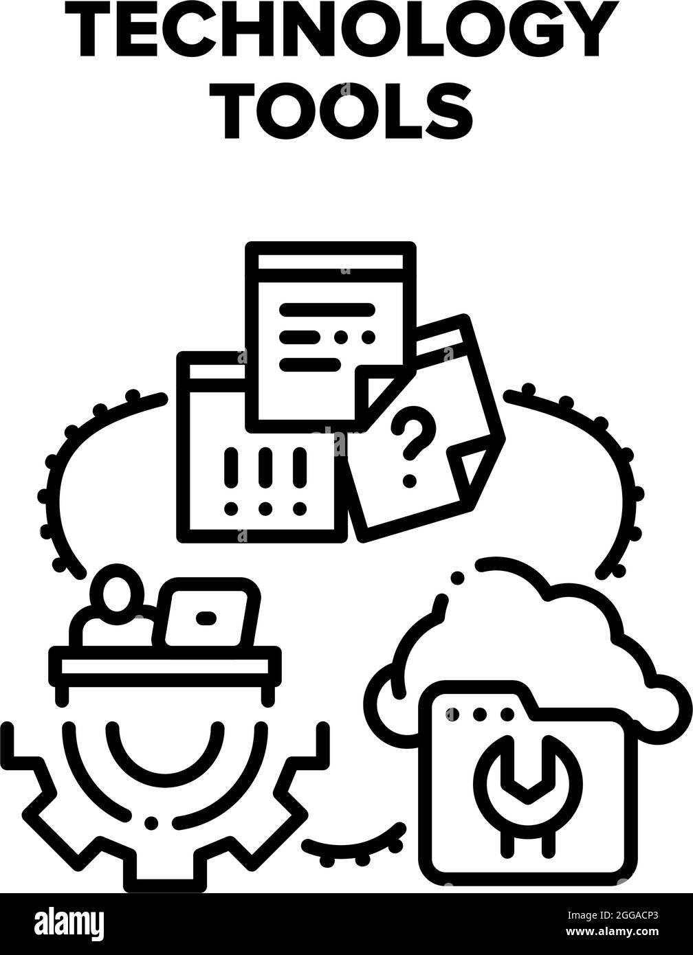 Technology Tools Vector Concept Color Illustration Stock Vector Image ...