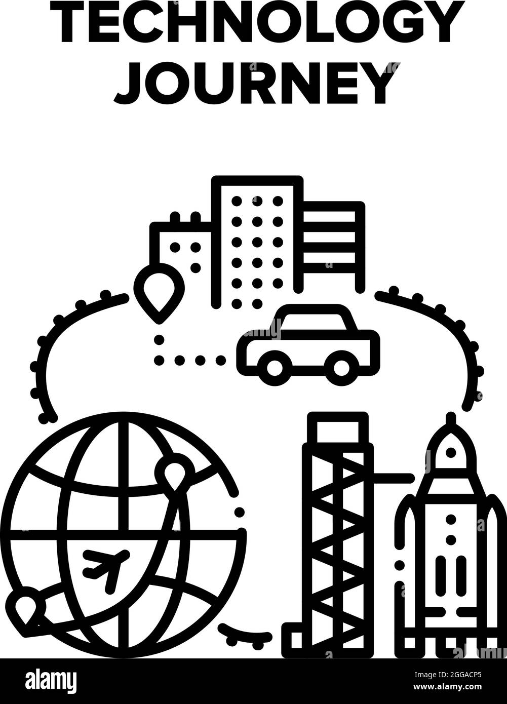 Technology Journey Vector Concept Illustration Stock Vector Image & Art ...