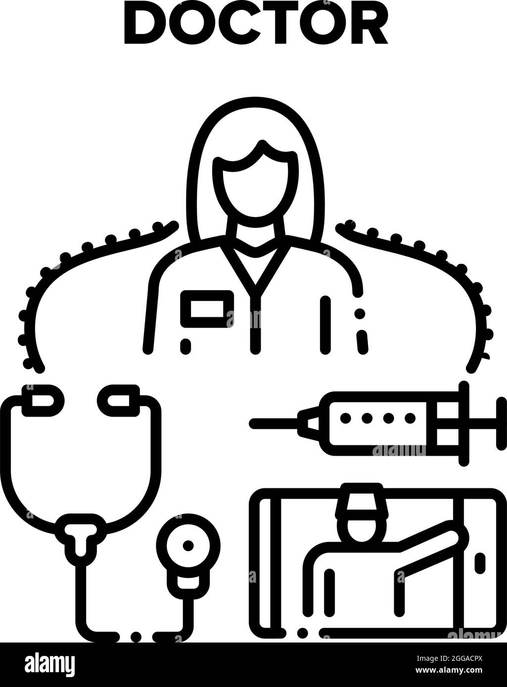 Doctor Worker Vector Concept Color Illustration Stock Vector Image ...