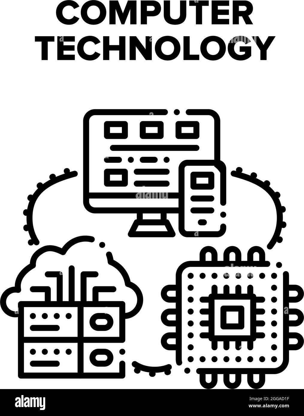 Computer Technology Vector Concept Illustration Stock Vector Image ...