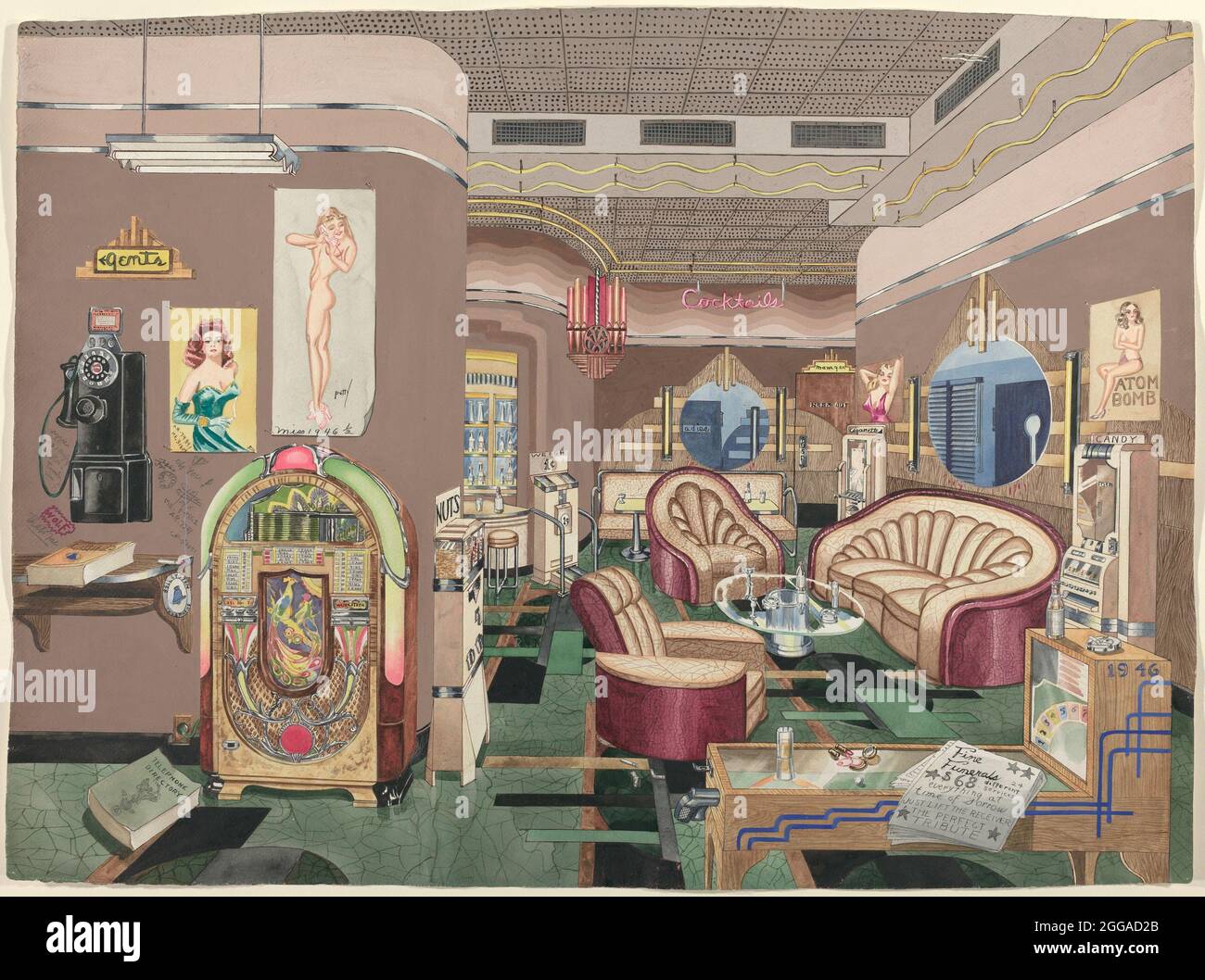 1940s cocktail bar hi-res stock photography and images - Alamy