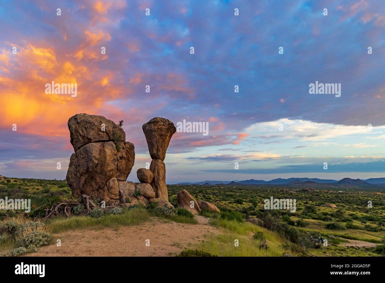 Landscape image of a unique mushroom rock formation at sunrise time in ...