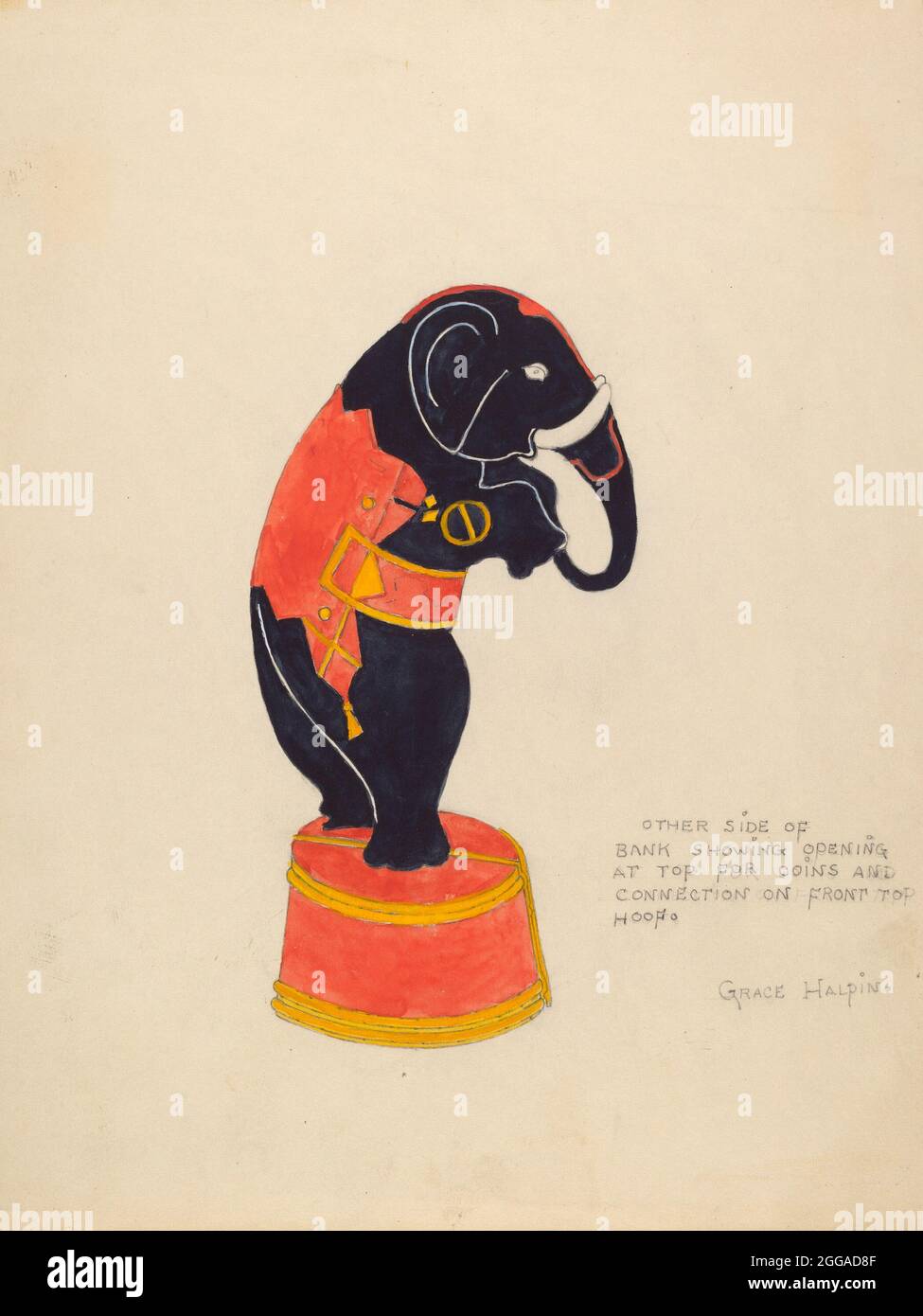 Penny Bank, 1935/1942, with a note by the artist Stock Photo - Alamy