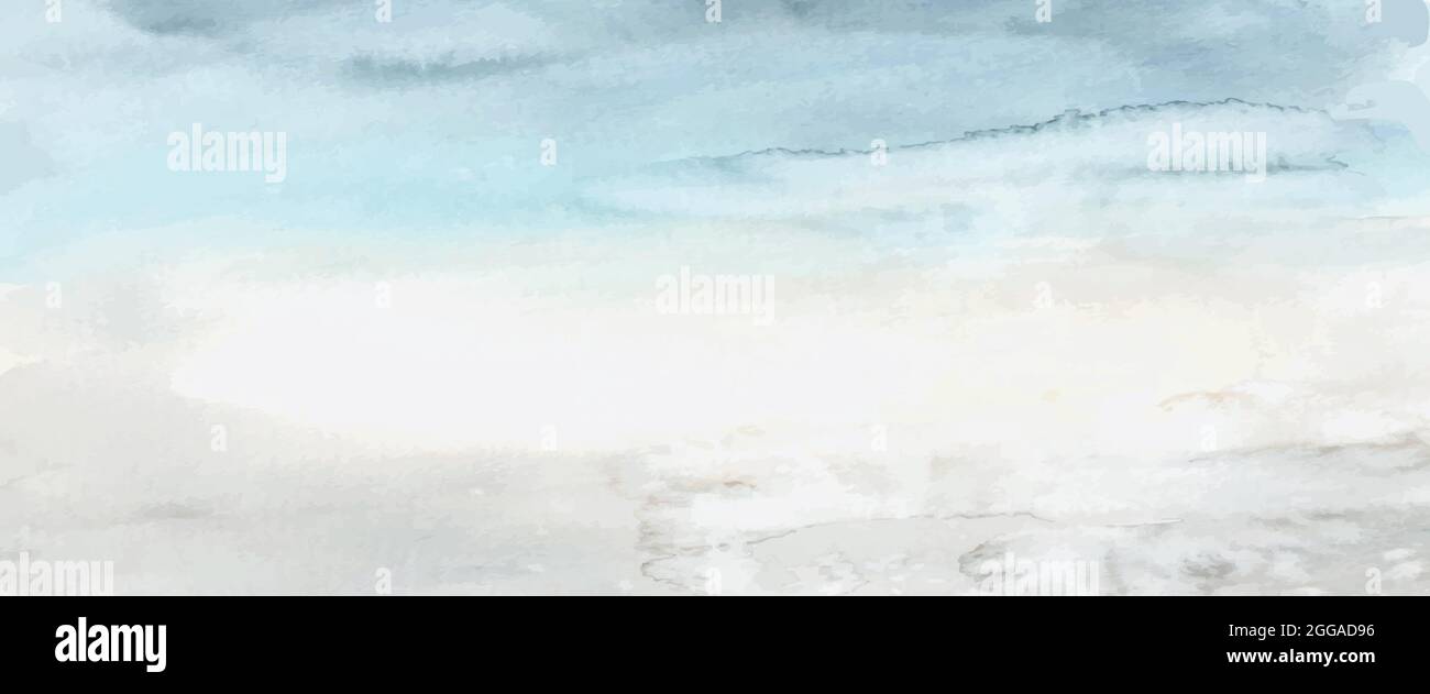 Abstract light blue watercolor hand-painted for background. Stains ...