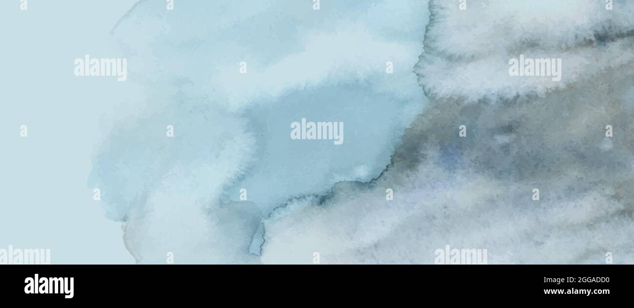 Abstract light blue watercolor hand-painted for background. Stains ...