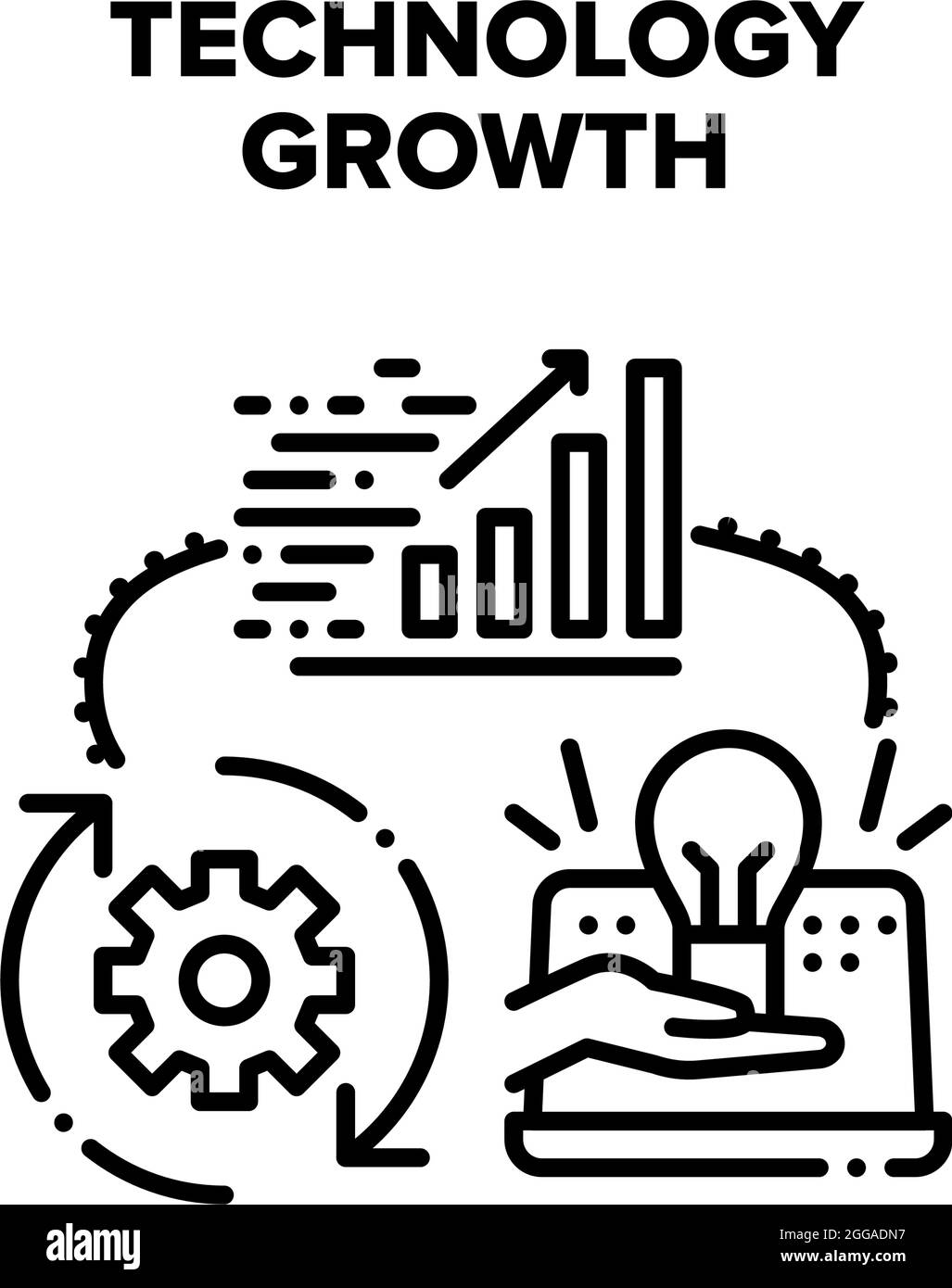 Technology Growth Vector Concept Illustration Stock Vector Image & Art ...