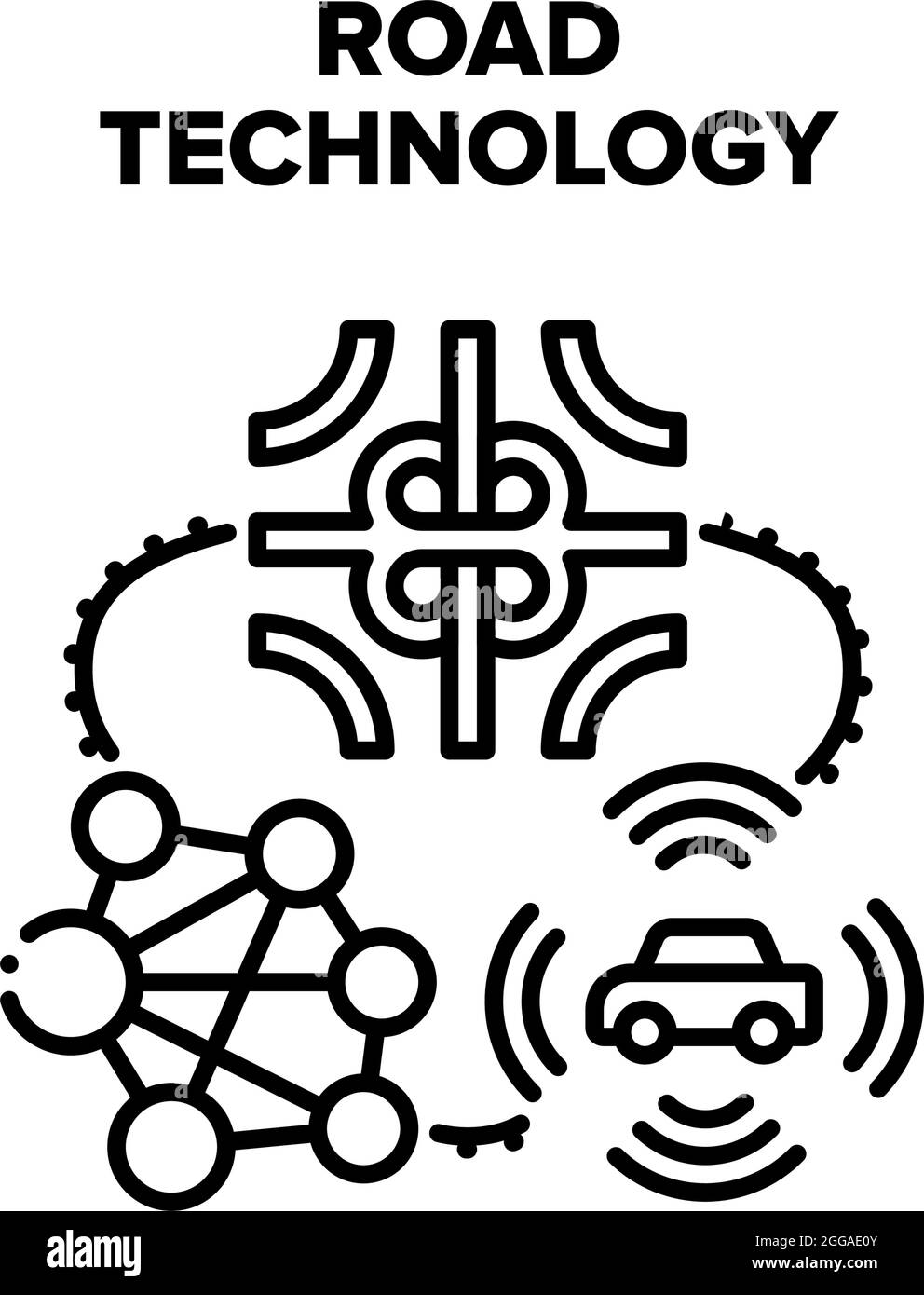 Road Technology Vector Concept Color Illustration Stock Vector Image ...