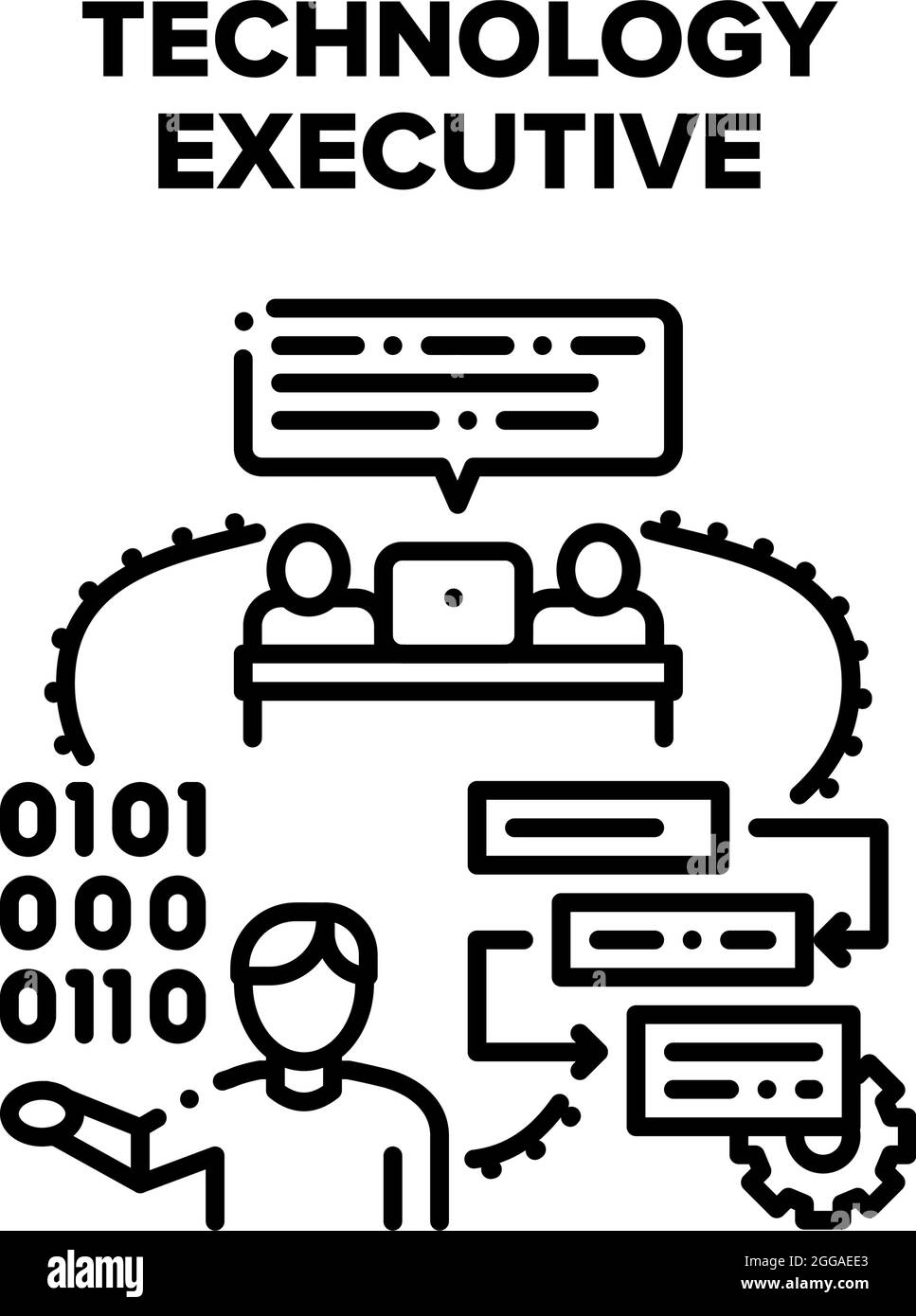 Technology Executive Vector Concept Illustration Stock Vector Image ...