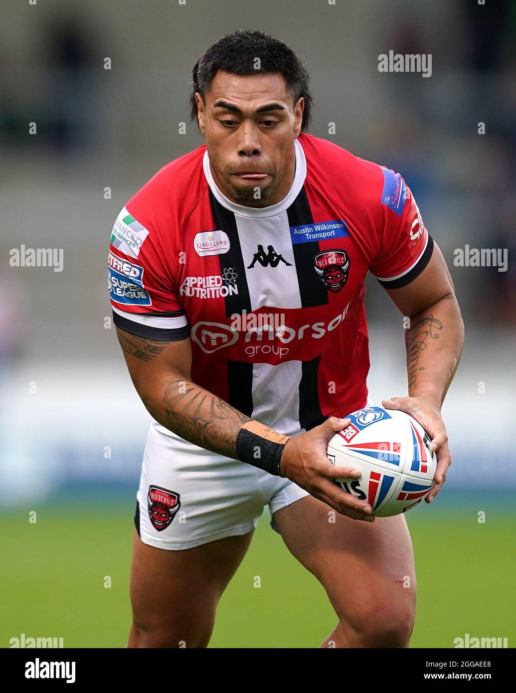 Salford Red Devils' Ken Sio in action during the Betfred Super League ...