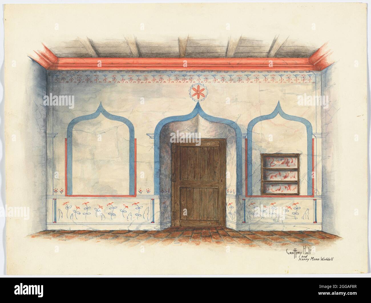 Restoration Drawing: Wall Painting, c. 1939 Stock Photo - Alamy